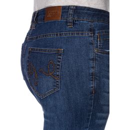 sheego Gro&szlig;e Gr&ouml;&szlig;en Caprijeans mit Krempelfunktion, blue denim, Gr&ouml;&szlig;e 58 - Damen