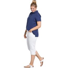 sheego Gro&szlig;e Gr&ouml;&szlig;en Caprijeans mit Krempelfunktion, white denim, Gr&ouml;&szlig;e 46 - Damen