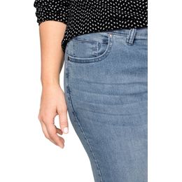 sheego Gro&szlig;e Gr&ouml;&szlig;en Bootcut-Jeans mit Used-Effekten, light blue-denim, Gr&ouml;&szlig;e 80 - Damen