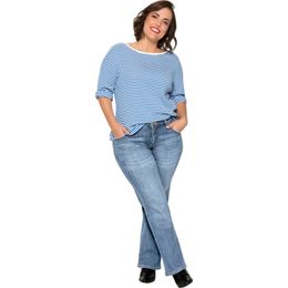 sheego Gro&szlig;e Gr&ouml;&szlig;en Bootcut-Jeans mit Used-Effekten, blue denim, Gr&ouml;&szlig;e 54 - Damen