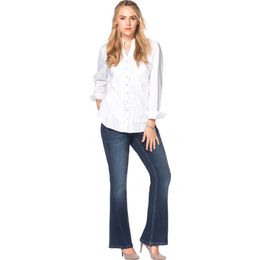 sheego by Joe Browns sheego Gro&szlig;e Gr&ouml;&szlig;en Bootcut-Jeans im Used-Look, dark blue denim, Gr&ouml;&szlig;e 44 - Damen