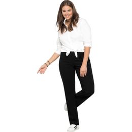 sheego Gro&szlig;e Gr&ouml;&szlig;en Bengalinhose in gerader Form, schwarz, Gr&ouml;&szlig;e 104 - Damen