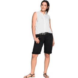 sheego Gro&szlig;e Gr&ouml;&szlig;en Bermudas aus Twill-Qualit&auml;t, schwarz, Gr&ouml;&szlig;e 50 - Damen