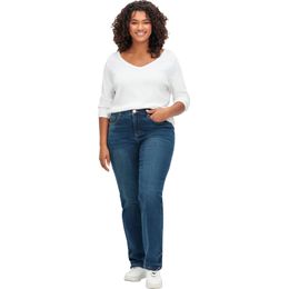 sheego Gro&szlig;e Gr&ouml;&szlig;en Gerade Jeans mit Bodyforming-Effekt, dark blue denim, Gr&ouml;&szlig;e 29 - Damen
