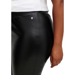 sheego Gro&szlig;e Gr&ouml;&szlig;en Leggings mit gl&auml;nzender Beschichtung, schwarz, Gr&ouml;&szlig;e 56 - Damen