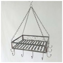 HTI-Line H&auml;ngendes Deckenregal aus Metall f&uuml;r K&uuml;che und Wohnraum 49 x 40 x 63 cm