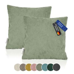 Lycce 2er Set Kissenbezug aus trendigem Cordstoff (40 x 40 cm)