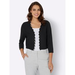 Bolero Lady, Damen, Gr. 42, schwarz, 55% Baumwolle, 45% Viskose, unifarben, Strickjacken Bolero