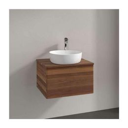 Villeroy & Boch Villeroy und Boch Antao Waschtisch-Unterschrank K29152HM 60x36x50cm, Hahnloch, Waschbeckenplattenfarbe warm walnut, warm walnut