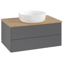 Villeroy & Boch Villeroy und Boch Antao Waschtisch-Unterschrank L19011GK mit Beleuchtung, 80x36x50cm, Waschbeckenplattenfarbe honey oak, anthracite matt lacquer