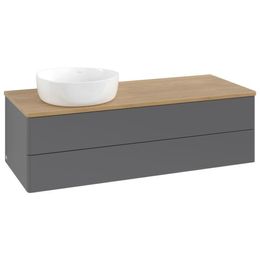 Villeroy & Boch Villeroy und Boch Antao Waschtisch-Unterschrank L22011GK mit Beleuchtung, 120x36x50cm, Waschbeckenplattenfarbe honey oak, anthracite matt lacquer
