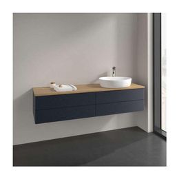 Villeroy & Boch Villeroy und Boch Antao Waschtisch-Unterschrank K27151HG 160x36x50cm, Hahnloch, Waschbeckenplattenfarbe honey oak, midnight blue matt lacquer