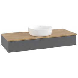 Villeroy & Boch Villeroy und Boch Antao Waschtisch-Unterschrank L10111GK mit Beleuchtung, 120x19x50cm, Waschbeckenplattenfarbe honey oak, anthracite matt lacquer