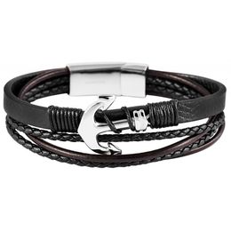 Adelia&acute;s Edelstahlarmband ADELIA&acute;S "Unisex Armband aus Edelstahl" Gr. 20, braun schwarz silber, Armb&auml;nder, Herren, 20,5, Edelstahl, Edelstahlarmband
