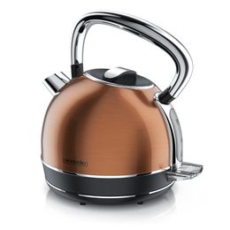arendo Wasserkocher mit Temperatureinstellung, 1,7 l, 2200 W, Edelstahl Retro Style Vintage, &Uuml;berhitzung & Trockenkochschutz, kupfer