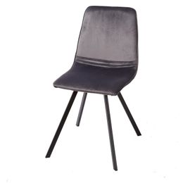 Riess Ambiente riess-ambiente Stuhl AMSTERDAM CHAIR - Retro dunkelgrau Samt Designklassiker Metallbeine