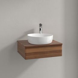 Villeroy & Boch Villeroy und Boch Antao Waschtisch-Unterschrank K07052HM 60x19x50cm, Hahnloch, Waschbeckenplattenfarbe warm walnut, warm walnut