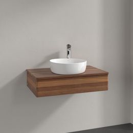 Villeroy & Boch Villeroy und Boch Antao Waschtisch-Unterschrank K08052HM 80x19x50cm, Hahnloch, Waschbeckenplattenfarbe warm walnut, warm walnut