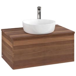 Villeroy & Boch Villeroy und Boch Antao Waschtisch-Unterschrank K30152HM 80x36x50cm, Hahnloch, Waschbeckenplattenfarbe warm walnut, warm walnut