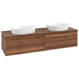 Villeroy & Boch Villeroy und Boch Antao Waschtisch-Unterschrank K28012HM 160x36x50cm, Waschbeckenplattenfarbe warm walnut, warm walnut