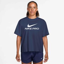 Kurzarmshirt Nike "W NP DF 365 SS LOOSE TOP", Damen, Gr. M, midnight navy, Obermaterial: 87% Polyester, 13% Elasthan, normal, Rundhals, Shirts, lockere Passform, Kurzarm, Rundhalsausschnitt, ohne Verschluss