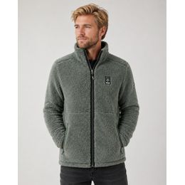 Kapuzenfleecejacke LPO "Rhys Outdoor", Herren, Gr. L, laurel wreath, Fleece, 100% Polyester, regular fit h&uuml;ftbedeckend, Jacken, mit Langhaarfleece