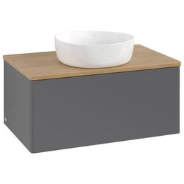 Villeroy & Boch Villeroy und Boch Antao Waschtisch-Unterschrank L30011GK mit Beleuchtung, 80x36x50cm, Waschbeckenplattenfarbe honey oak, anthracite matt lacquer