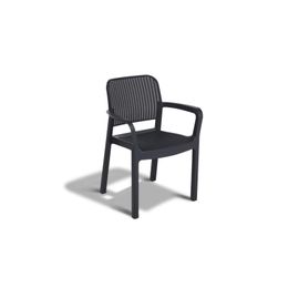ALLIBERT by KETER Konvolut von 6 Monobloc-Sesseln &ndash; stapelbar, aus Kunstharz &ndash; runde, geflochtene Rattan-Imitation &ndash; ALLIBERT BY KETER &ndash; SAMANNA
