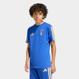 T-Shirt adidas Performance "FIGC KIDS TEE", M&auml;dchen, Gr. 140, bold blau, Obermaterial: 100% Baumwolle, Rundhals, Shirts T-Shirt
