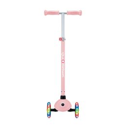 Globber PRIMO PLUS LIGHTS &ndash; Tretroller Kinder, 120/80mm, ABEC 9, 3-r&auml;drig, h&ouml;henverstellb, LED-Leuchtrollen, pastellrosa