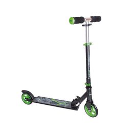Muuwmi Aluminium Scooter &ndash; Tretroller, 125 mm, ABEC 5, GS-gepr&uuml;ft, h&ouml;henverstellbar, schwarz-gr&uuml;n