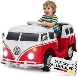 Actionbikes Motors Kinder-Elektroauto VW T1 Camper Bus, Bremsautomatik, 3-5 km/h, Soft-Start, LED, Fernbedienung
