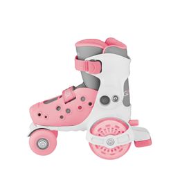 Globber LEARNING SKATES &ndash; Quad-Skates f&uuml;r Kinder, verstellbar Gr.26-29, ABEC 9, pastellrosa