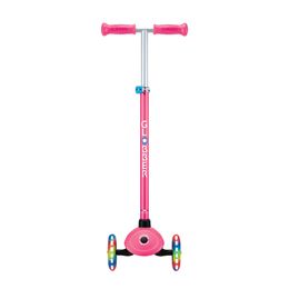 Globber PRIMO PLUS LIGHTS &ndash; Tretroller Kinder, 120/80 mm, ABEC 9, 3-r&auml;drig, h&ouml;henverstellbar, LED-Leuchtrollen, pink