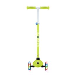 Globber PRIMO PLUS LIGHTS &ndash; Tretroller Kinder, 120/80mm, ABEC 9, 3-r&auml;drig, h&ouml;henverstellbar, LED-Leuchtrollen, lime gr&uuml;n