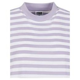 Shirtkleid Urban Classics "Urban Classics Damen Ladies Oversized Striped Tee Dress", Damen, Gr. M, US-Gr&ouml;&szlig;en, wei&szlig;, dustylila, 100% Baumwolle, relaxed fit, Rundhals, Kleider Shirtkleid