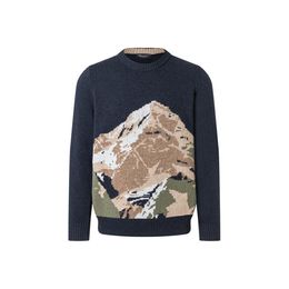 Strickpullover Maerz Muenchen "Maerz Muenchen 465601 Strickpullover Herren Bekleidung", Herren, Gr. 48, blau, 100% Schurwolle, Rundhals, Pullover Strickpullover