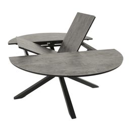 DEGAMO Ausziehtisch LYON 140cm/200x140cm, Aluminium anthrazit + ECP-Kunststoff hellgrau