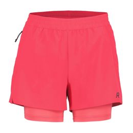 Trainingsshorts Rukka "Rukka Shorts Makela 2In1", Damen, Gr. 34, EURO-Gr&ouml;&szlig;en, hellrot, Stoff, 87% Polyester, 13% Elasthan, Hosen