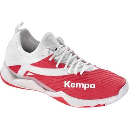 Hallenschuh Kempa "Hallen-Sport-Schuhe Wing Lite 2.0 W", Herren, Gr. 10, wei&szlig;, rot, Obermaterial: 100% Textilmaterial TEXMAT., Schuhe Hallenschuh