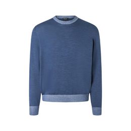 Strickpullover Maerz Muenchen "Maerz Muenchen 497201 Strickpullover Herren Bekleidung", Herren, Gr. 58, blau, 100% Wolle, Rundhals, Pullover Strickpullover
