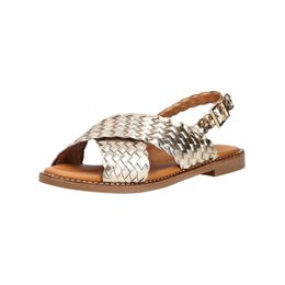 Riemchensandale OH MY SANDALS "Oh My Sandals Sandalen Leder", Damen, Gr. 38, champagne, Leder, Schuhe Riemchensandale