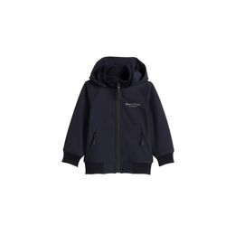 Marc O'Polo Outdoorjacke MARC O'POLO "mit weicher Fleece-Innenseite", Jungen, Gr. 104/110, blau (schwarz navy), Obermaterial: 100% Polyester, unifarben, regular fit, Rippb&uuml;ndchen, Jacken Outdoorjacke