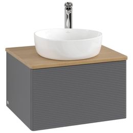 Villeroy & Boch Villeroy und Boch Antao Waschtisch-Unterschrank K29151GK 60x36x50cm, Hahnloch, Waschbeckenplattenfarbe honey oak, anthracite matt lacquer