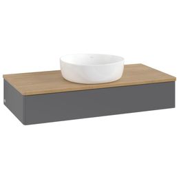 Villeroy & Boch Villeroy und Boch Antao Waschtisch-Unterschrank L09011GK mit Beleuchtung, 100x19x50cm, Waschbeckenplattenfarbe honey oak, anthracite matt lacquer