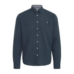 Langarmhemd Blend "Langarmhemd BHBobby", Herren, Gr. M, N-Gr, blau (marineblaus), Obermaterial: 55% Leinen LI. 45% Viskose CV., Hemden