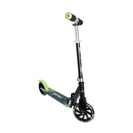 Muuwmi Aluminium Scooter Neon &ndash; Tretroller, 180 mm, ABEC 5, GS-gepr&uuml;ft, h&ouml;henverstellbar, LED-Leuchtrollen, gr&uuml;n-schwarz