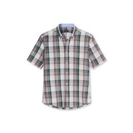 Kurzarmhemd OLYMP "OLYMP Casual, regular fit, Button-down", Herren, Gr. L, Normaler Arm, oliv, 100% Baumwolle, Hemden