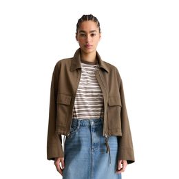 Marc O'Polo Outdoorjacke MARC O'POLO DENIM "aus Organic-Cotton-Lyocell-Stretch", Damen, Gr. L, hazelnut braun, Obermaterial: 81% Baumwolle, 18% Lyocell, 1% Elasthan, unifarben, regular fit, Manschette, Jacken Outdoorjacke
