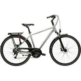 Trekkingrad KROSS "Trans 3.0" Gr. 48, silber (silberfarben, schwarz), Fahrr&auml;der, Herren, 48cm, 28 Zoll (71,12cm) hinten: 28 Zoll (71,12cm)